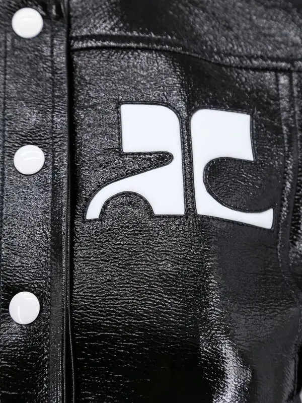 COURREGES Courrèges Vinyl Cropped Jacket With Logo Detail