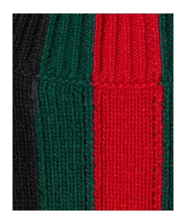 Gucci Fine Knit Wool Sweater With Web Intarsia - Black