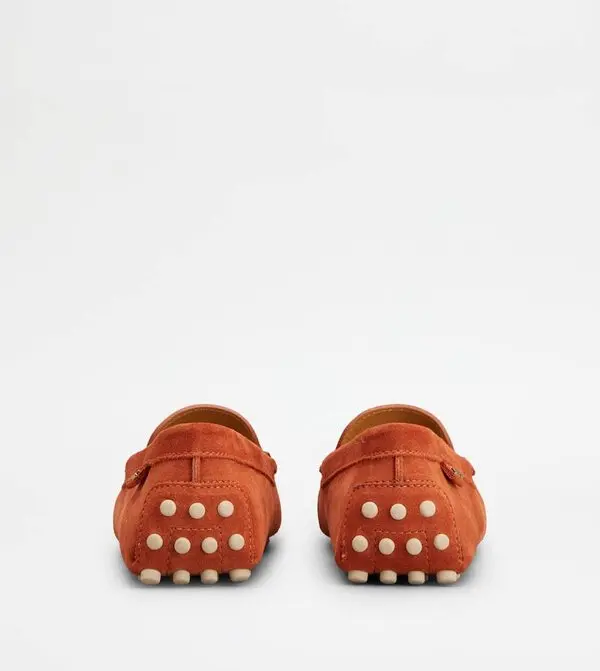 TOD'S Gommino Suede Slipper Loafers - Orange