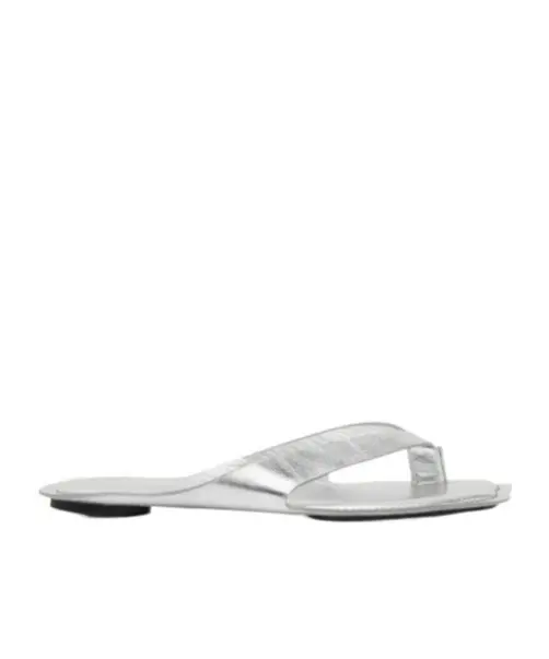 MAISON MARGIELA Square Toe Anatomic Flip Flops - Silver