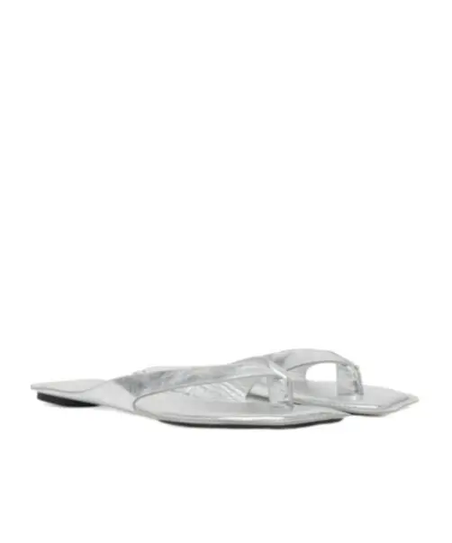 MAISON MARGIELA Square Toe Anatomic Flip Flops - Silver