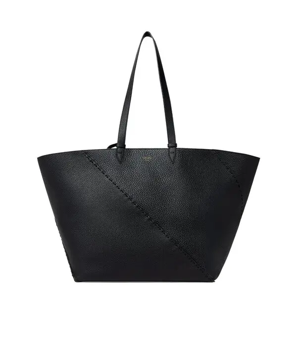Fendi Selleria Diagonal Large Shopper Bag - Black