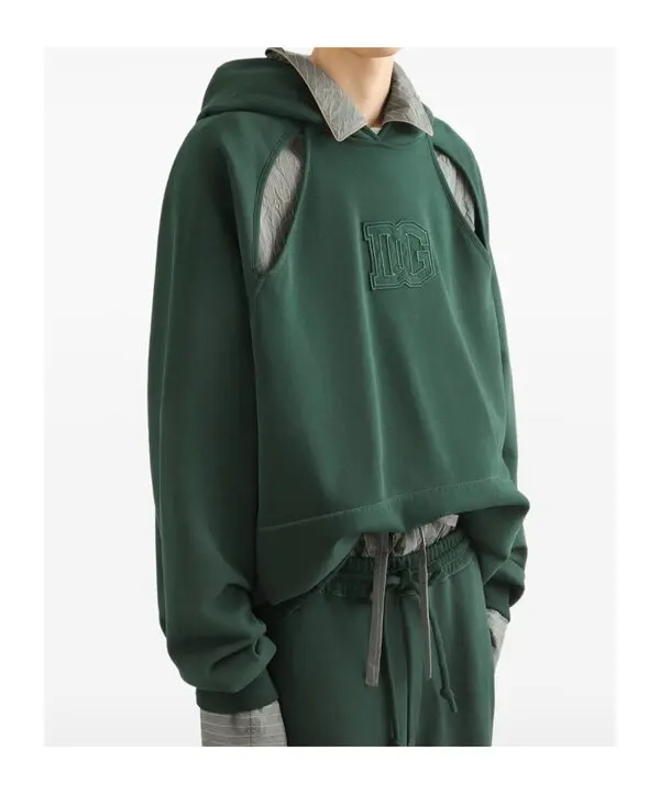 Dolce & Gabbana Logo Patch Treated Hoodie