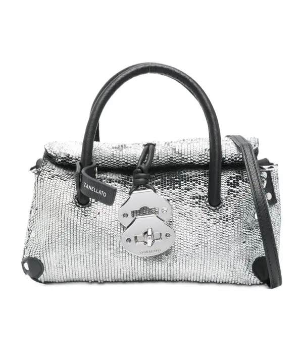 ZANELLATO Sequined Top Handle Bag - Black