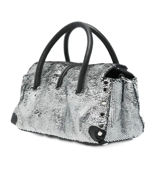 ZANELLATO Sequined Top Handle Bag - Black