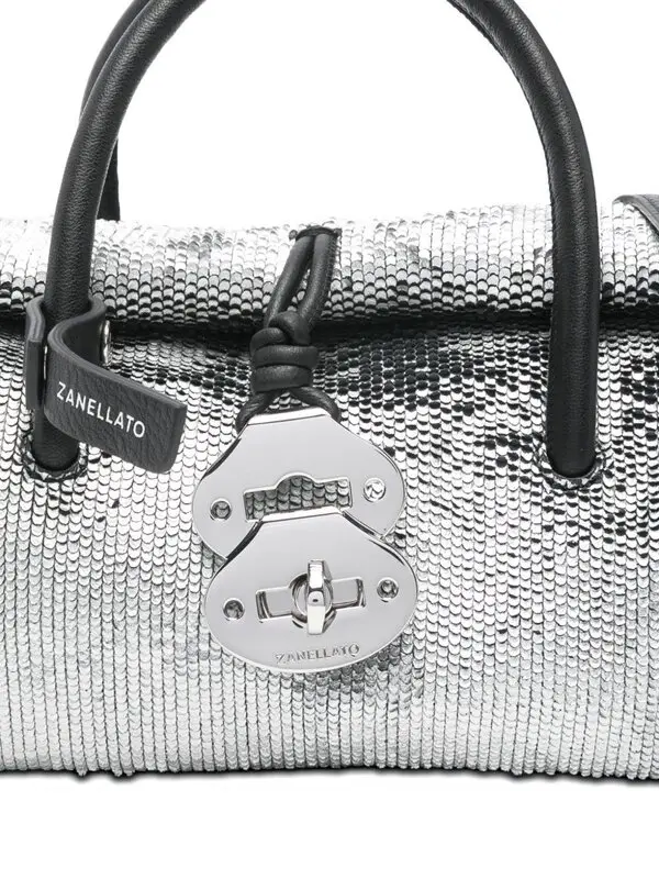 ZANELLATO Sequined Top Handle Bag - Black