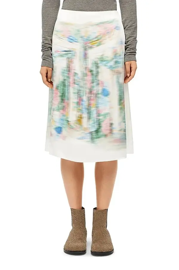 Loewe Paint Brush Effect Midi Skirt
