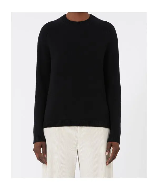 Max Mara Damasco Crewneck Knitted Jumper - Black
