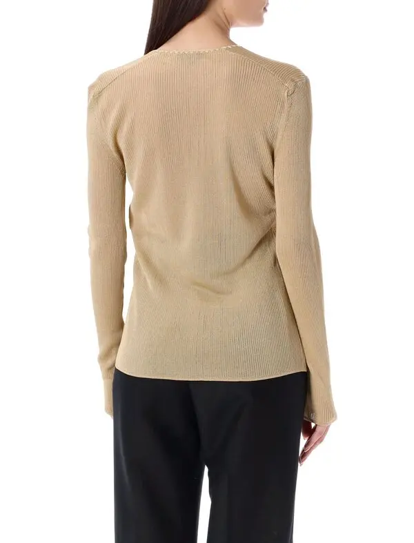 TOM FORD V-neck Knitted Top With Logo Detail - No