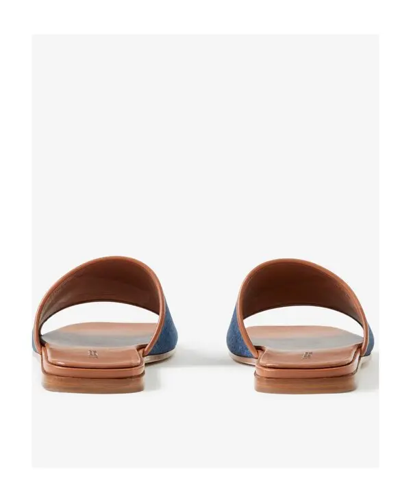 Burberry Logo Print Denim Slides