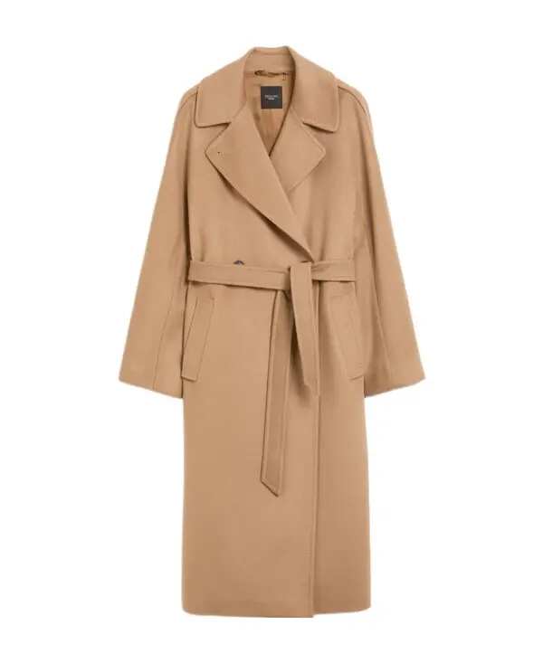Max Mara Belted Long-sleeved Coat - Camel