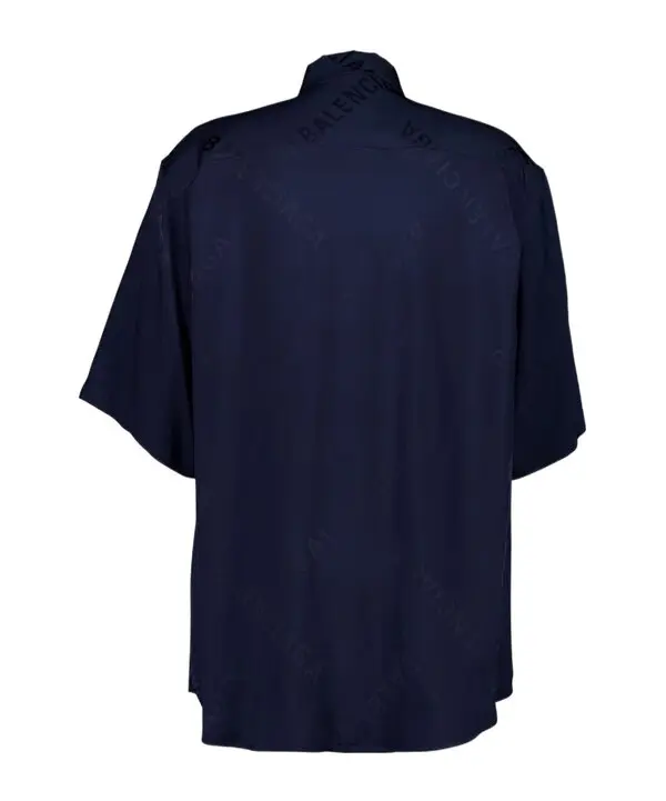 Balenciaga Fluid Jacquard Short-sleeve Shirt