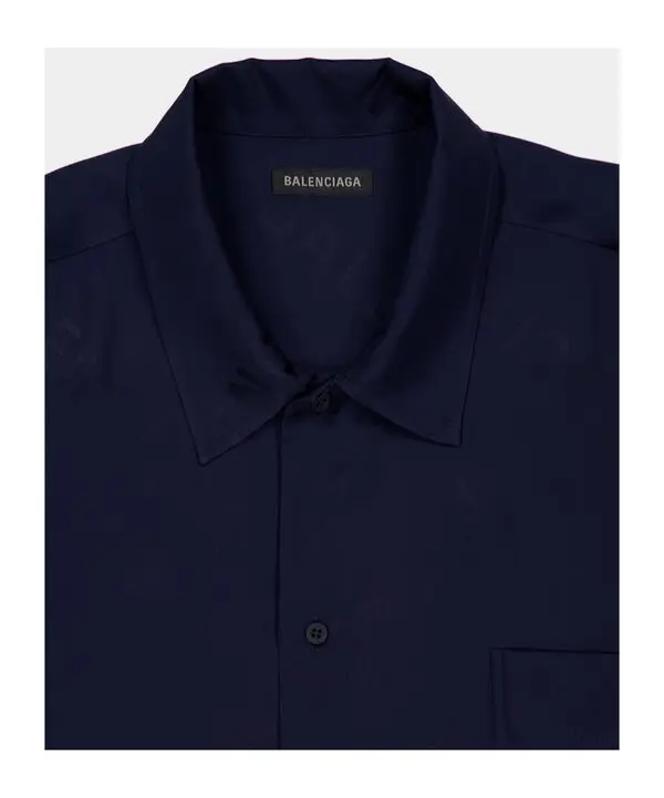 Balenciaga Fluid Jacquard Short-sleeve Shirt
