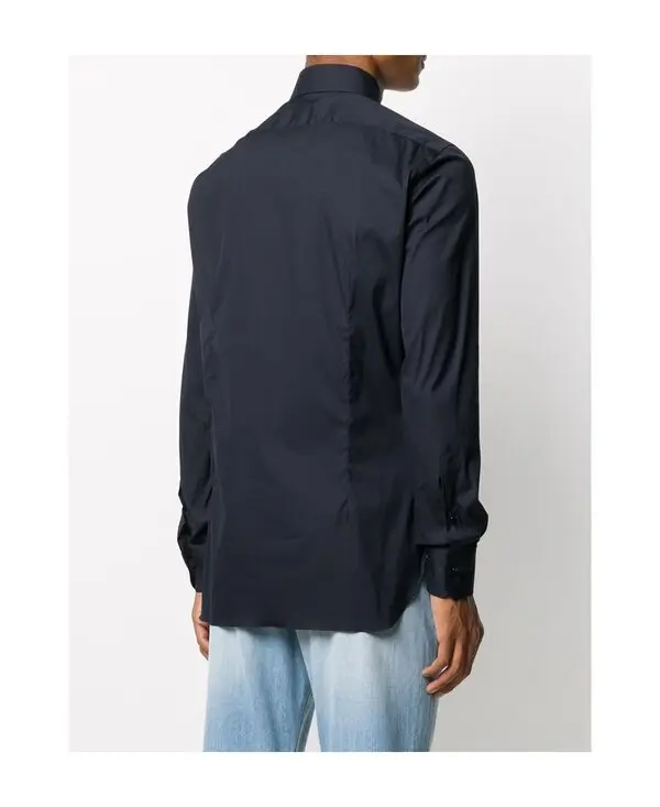 BARBA NAPOLI Solid Color Long-sleeved Shirt - Black