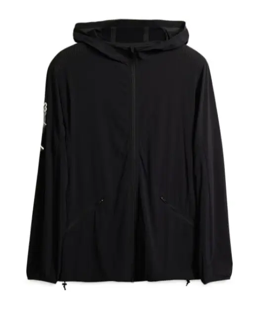 Y3 Logo-print Zip-up Hooded Jacket - Black