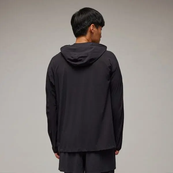 Y3 Logo-print Zip-up Hooded Jacket - Black