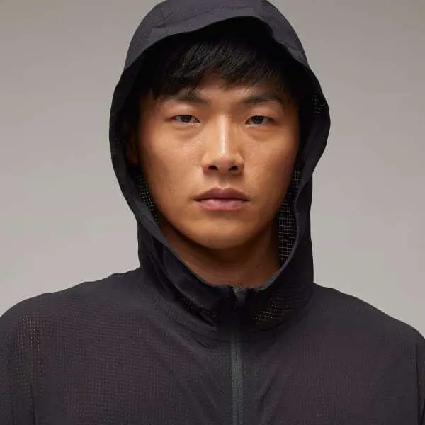 Y3 Logo-print Zip-up Hooded Jacket - Black