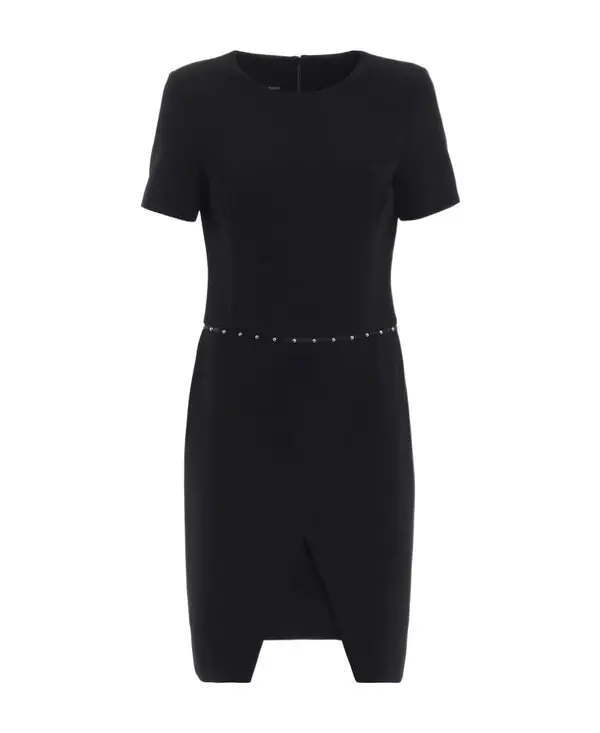 Emporio Armani Embellished Round Neck Short Sleeve Dress