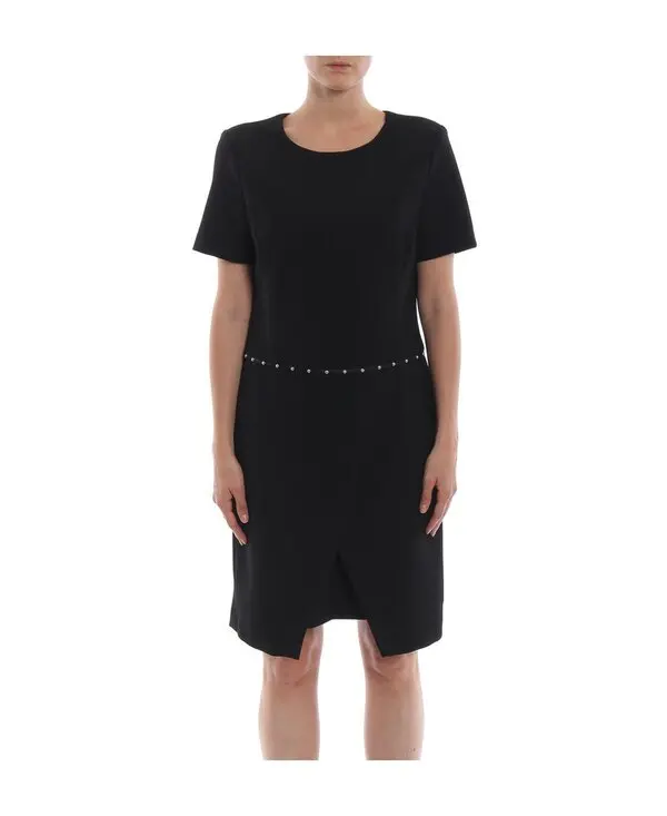 Emporio Armani Embellished Round Neck Short Sleeve Dress