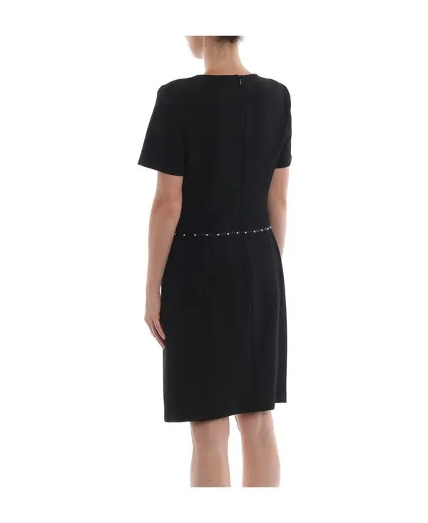 Emporio Armani Embellished Round Neck Short Sleeve Dress