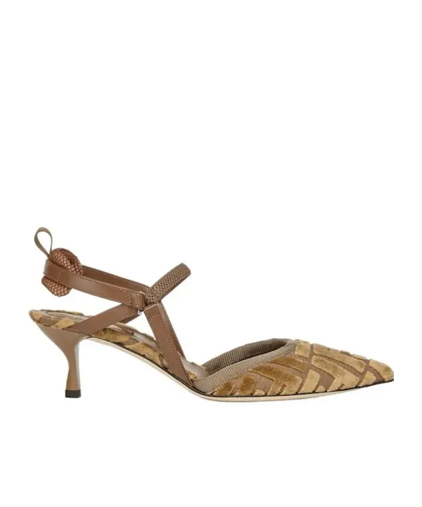 Fendi Colibrì Lite Slingback Pumps - Brown