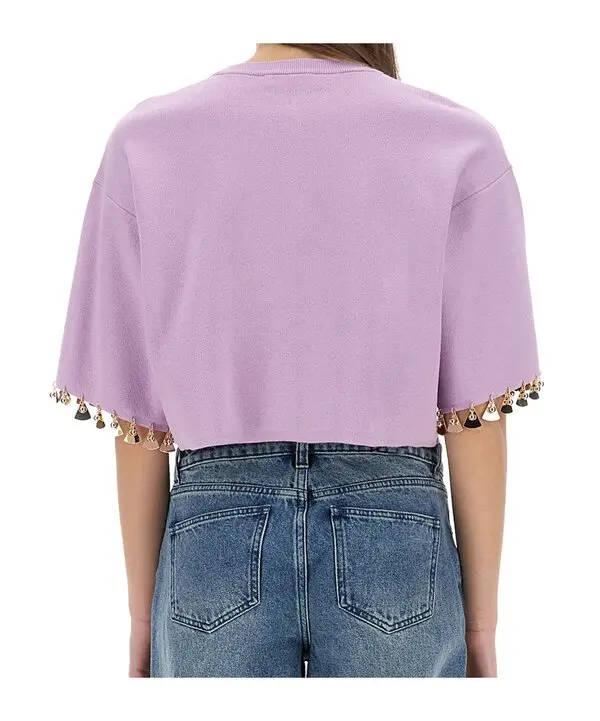 Rabanne Cropped Jumper With Embellished Hem