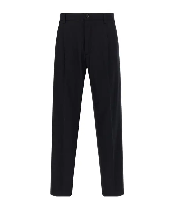 DEPARTMENT 5 Gin Cool Wool Pin Tucks Trousers - Black