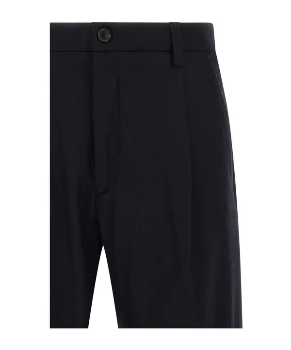 DEPARTMENT 5 Gin Cool Wool Pin Tucks Trousers - Black