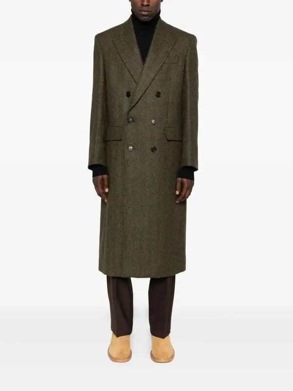 SUNFLOWER Herringbone Double-breasted Coat