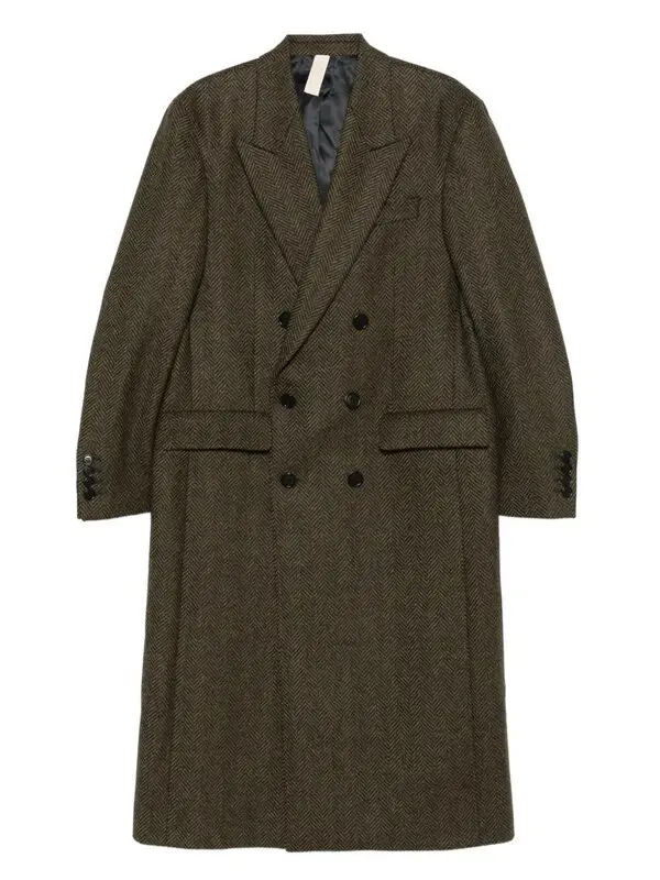 SUNFLOWER Herringbone Double-breasted Coat
