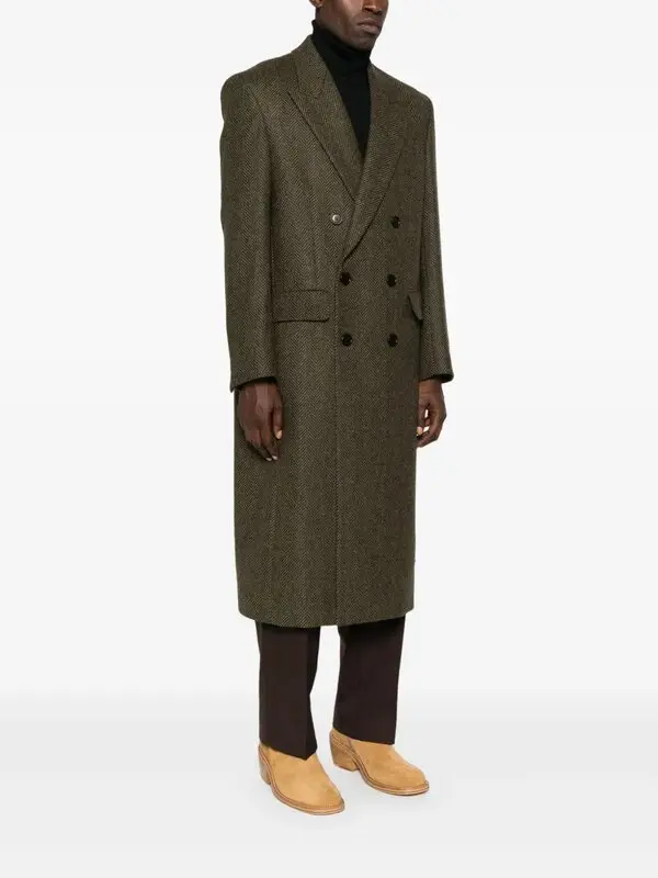 SUNFLOWER Herringbone Double-breasted Coat