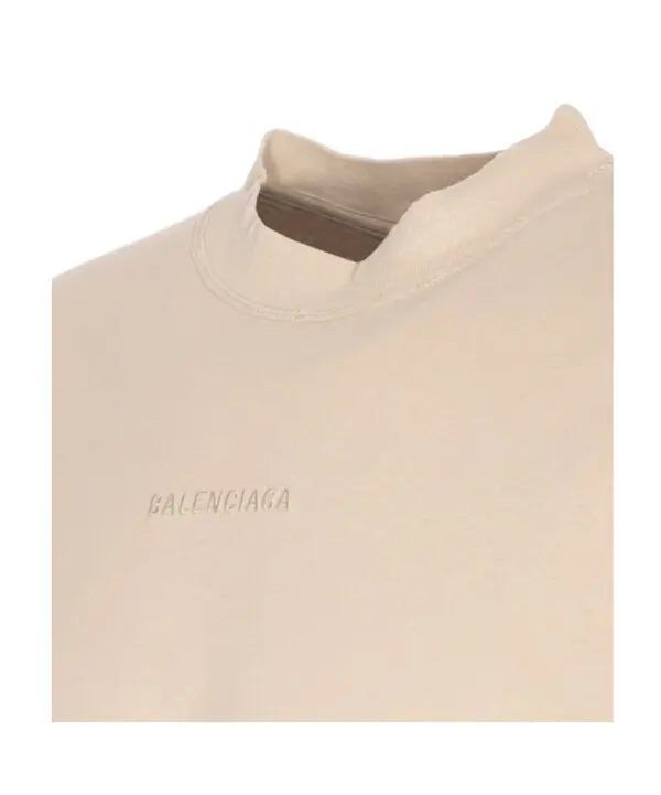 Balenciaga Logo Embroidered Distressed T-shirt