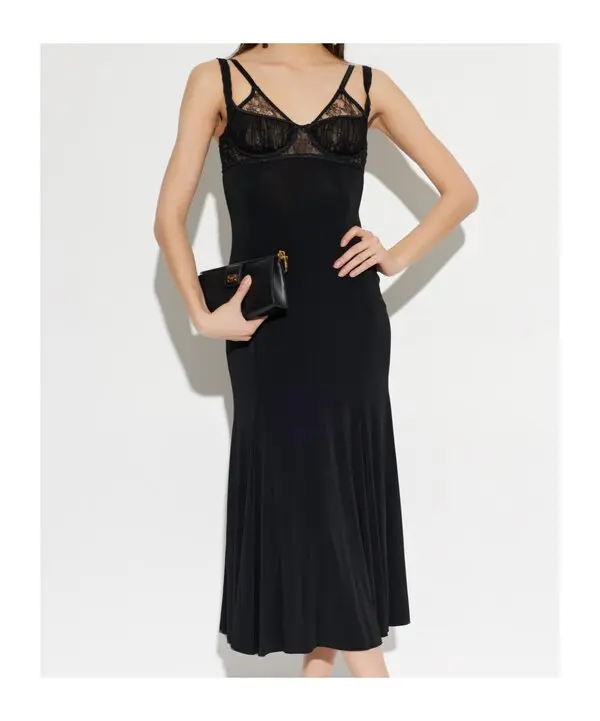 Dolce & Gabbana Lace Trim Spaghetti Strap Dress
