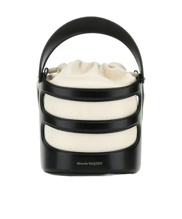 Alexander McQueen Logo Printed Drawstring Bucket Bag
