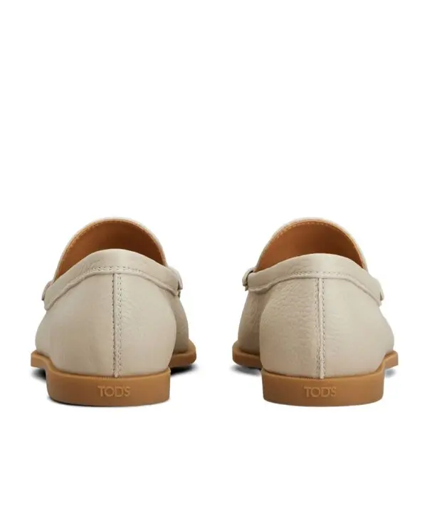 TOD'S Flat Slip-on Loafers With Horsebit Detail - Nude