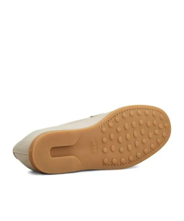 TOD'S Flat Slip-on Loafers With Horsebit Detail - Nude