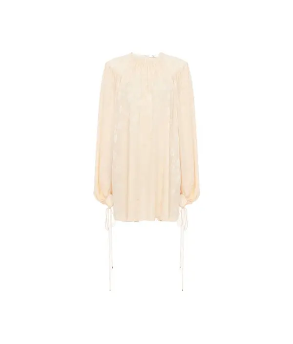 Chloé Jacquard Silk Mini Dress - Nuts Brown