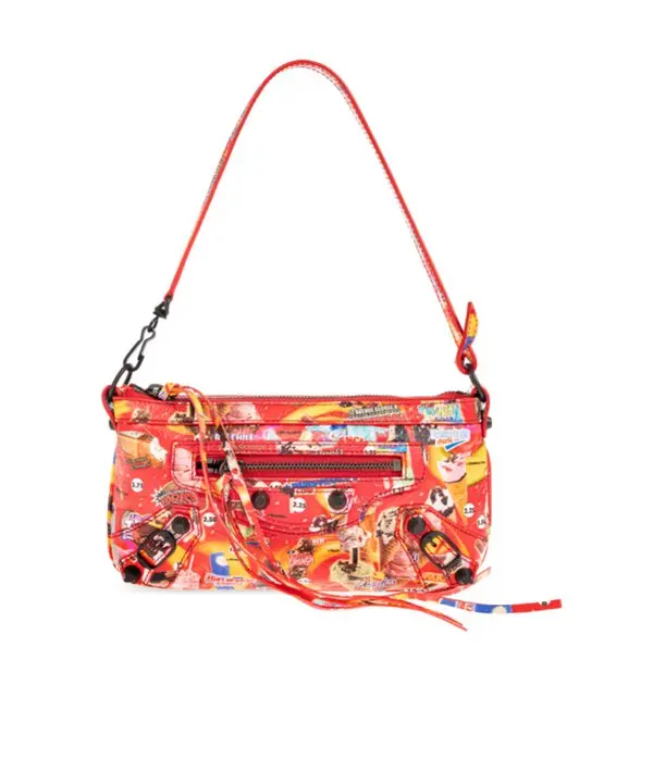 Balenciaga Le City Ice-cream Print Shoulder Bag - Red