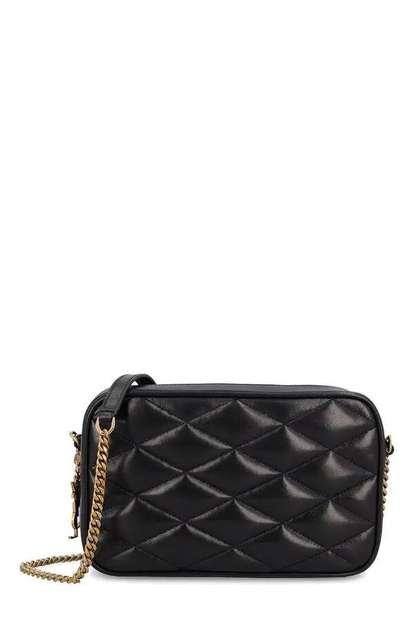 Saint Laurent Quilted Logo Plaque Shoulder Bag