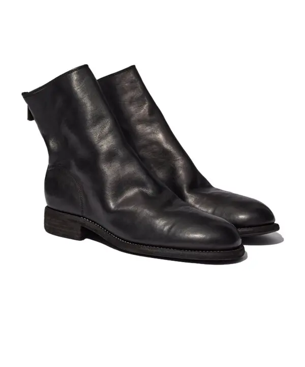 Guidi Round Toe Zip Up Ankle Boots