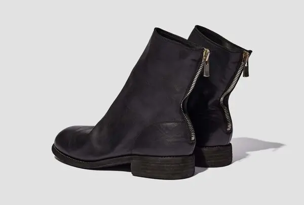 Guidi Round Toe Zip Up Ankle Boots