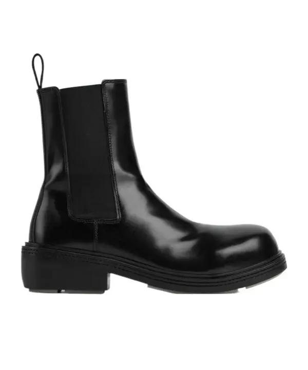 Bottega Veneta Leather Block Heel Ankle Boots - Black