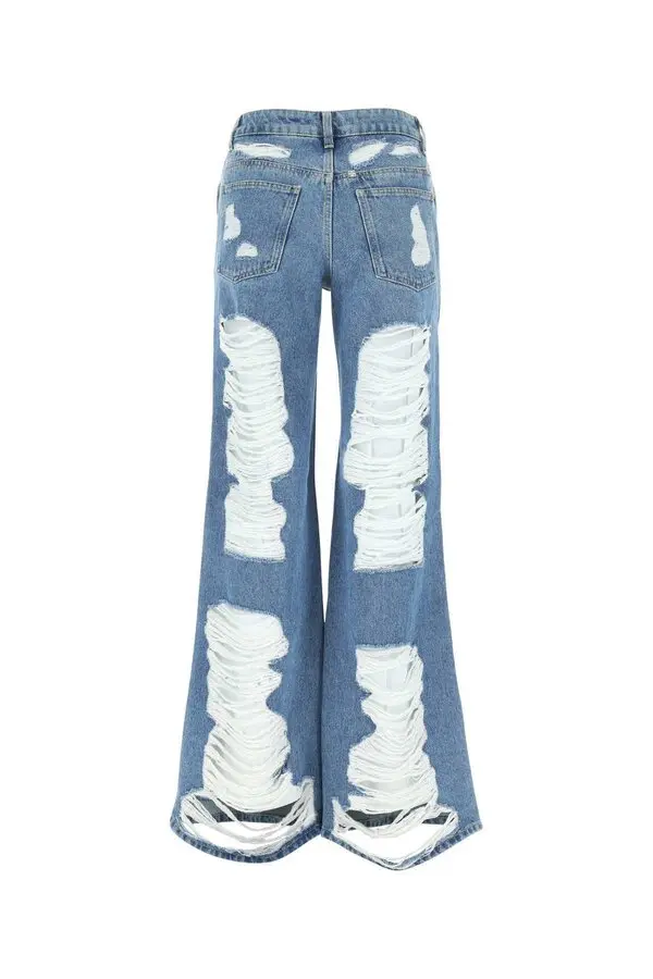 Givenchy Destroyed Denim Oversized Jeans - Light Blue