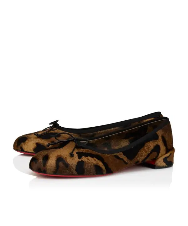 CHRISTIAN LOUBOUTIN Leopard-pattern Flat Shoes With Bow Detailing