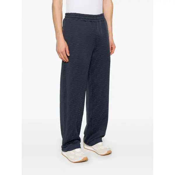 Fendi Ff-embossed Sytraight-leg Sweatpants - Black