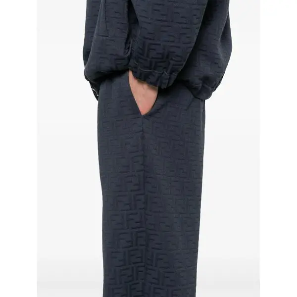 Fendi Ff-embossed Sytraight-leg Sweatpants - Black