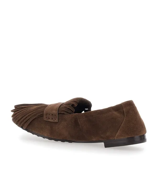 Tory Burch Ballet Fringe Loafers - Brown