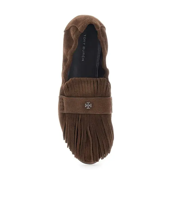 Tory Burch Ballet Fringe Loafers - Brown