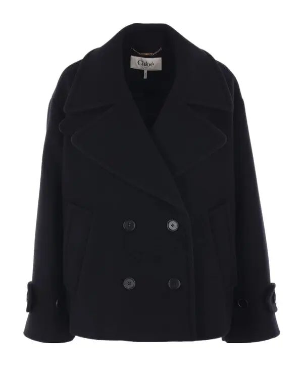 Chloé Double-breasted Buttoned Coat - Black