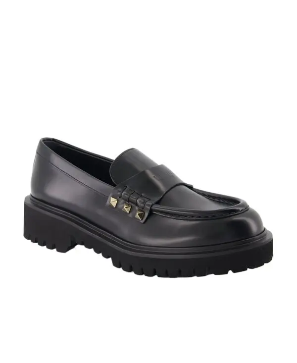 Valentino Garavani Rockstud Slip-on Loafers With Embossed Logo And Rivet Details